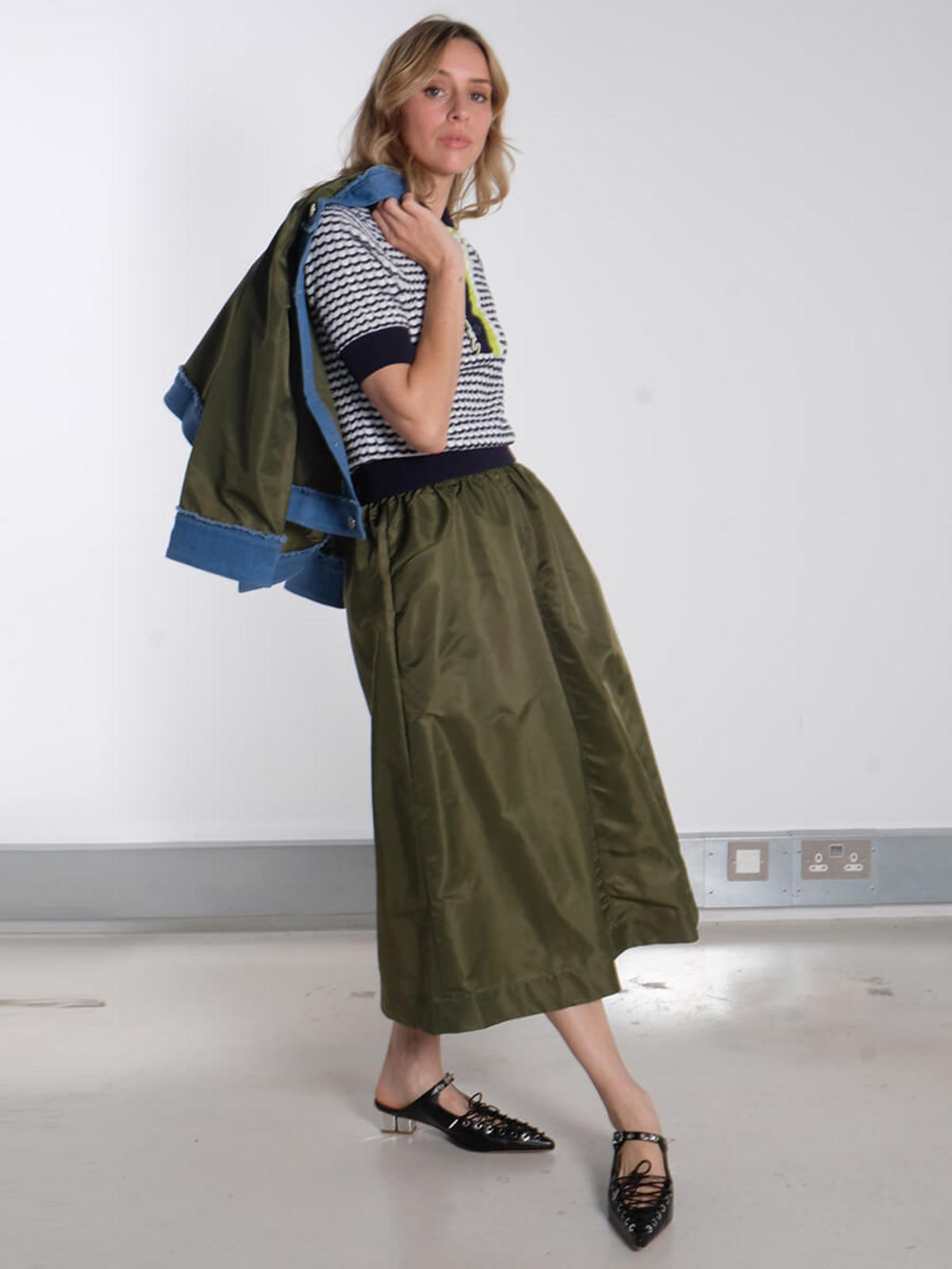 Ganni Black Oleatex Lace-Up Mules | Garmentory