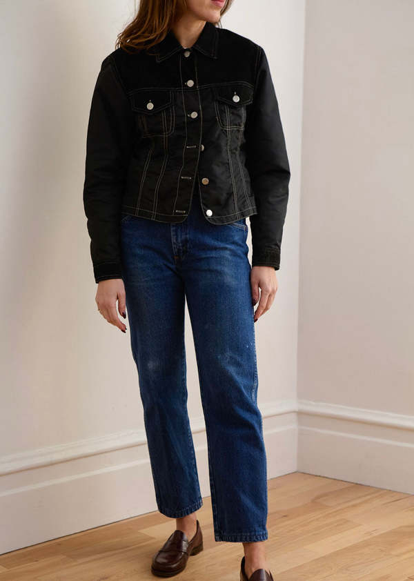 Vintage Suede & Nylon Jacket - Black | Garmentory