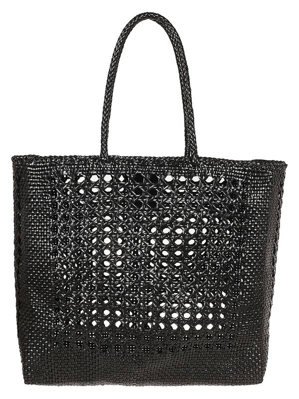 Dragon Diffusion Open Cannage Weave Tote - Black | Garmentory