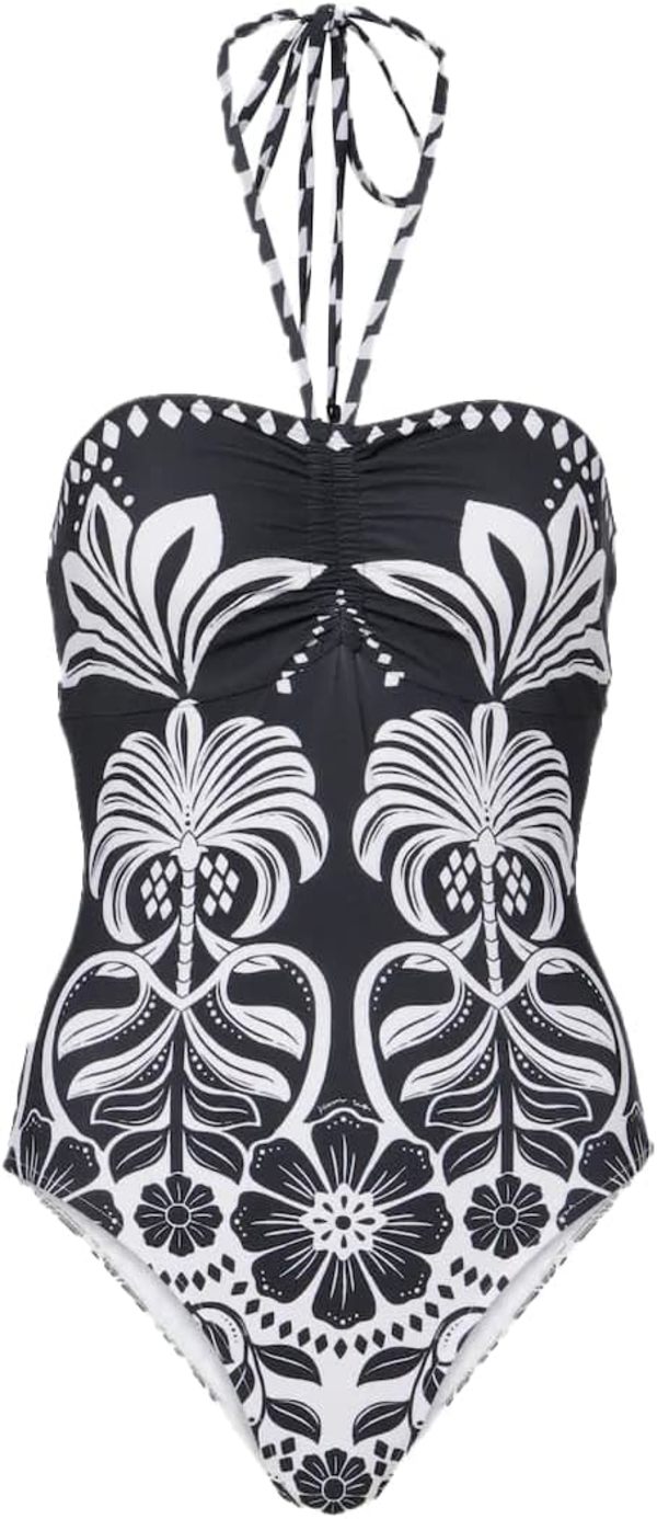 Farm Rio One-Piece Swimsuit - Flower Leopards Off-White | Garmentory