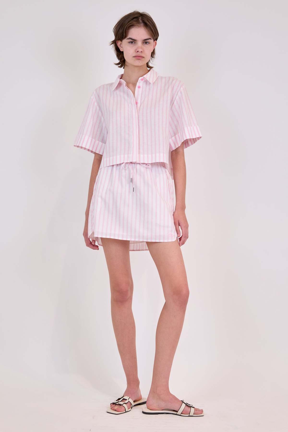 Simkhai Catherine Boxer Skirt - Sorbet Stripe | Garmentory