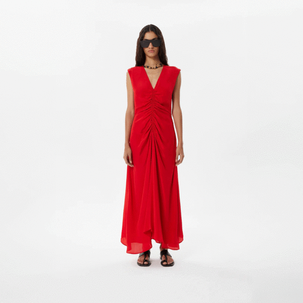 Maria Cher Cervio Tora Long Dress - Red | Garmentory