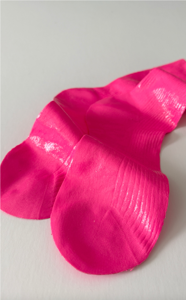 Maria La Rosa Laminated Ribbed Sock - Florescent Pink | Garmentory