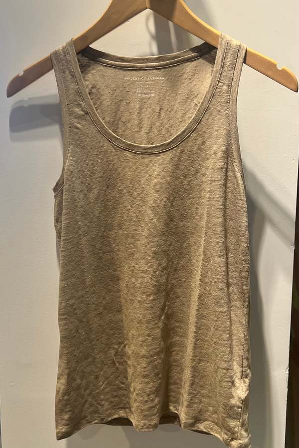 Majestic Filatures Stretch Linen Relaxed Tank - Sable | Garmentory