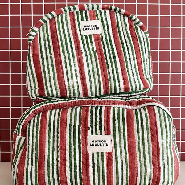 Maison Augustine Brick Stripe Makeup Pouch | Garmentory