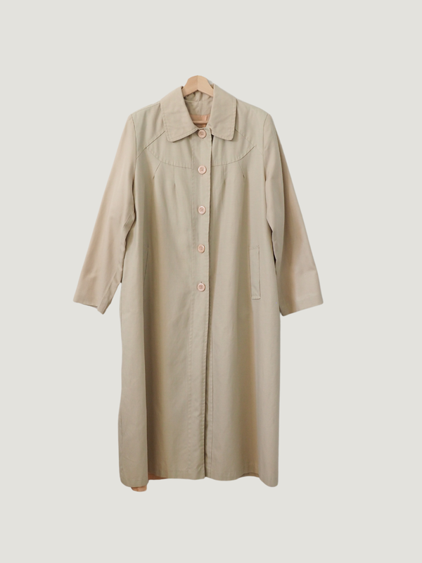 Vintage Short Collar Trench Coat - Beige | Garmentory