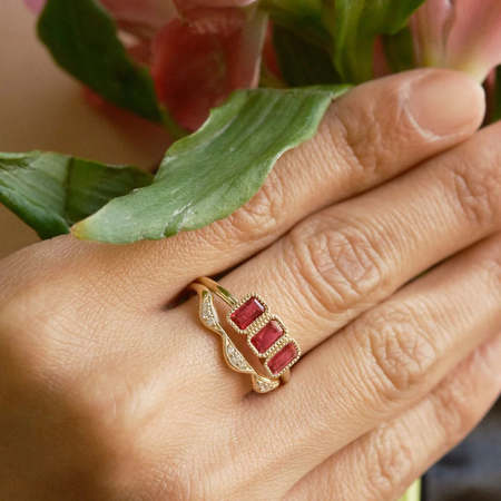 Jennie Kwon Designs Emerald Tres Ring | Garmentory