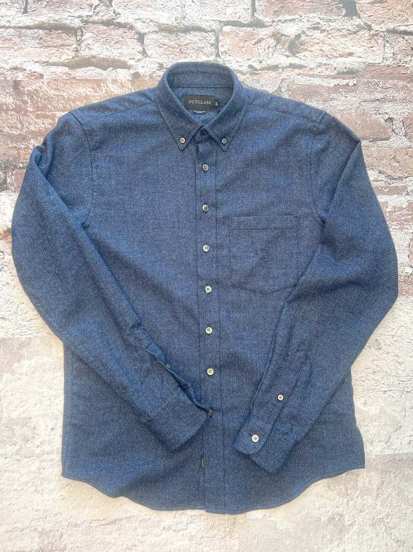 Outclass Tweed Flannel Shirt - Indigo | Garmentory