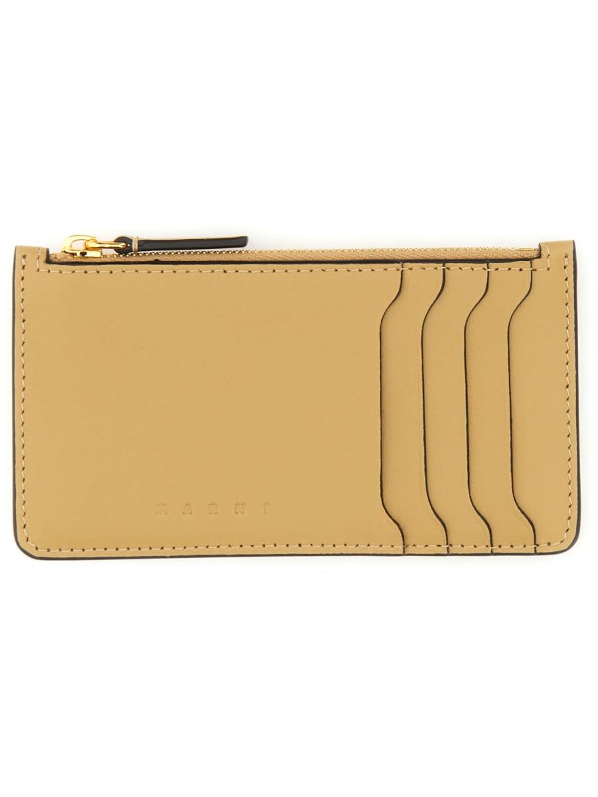 Marni Card Holder With Logo Card Holder - Beige | Garmentory