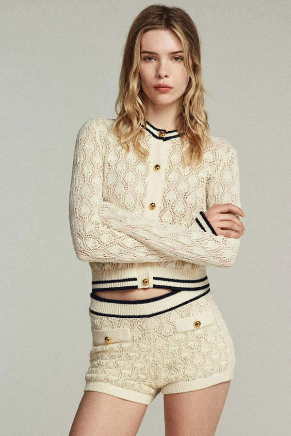 FRAME Denim The Rookie Cardigan - Cream Multi | Garmentory