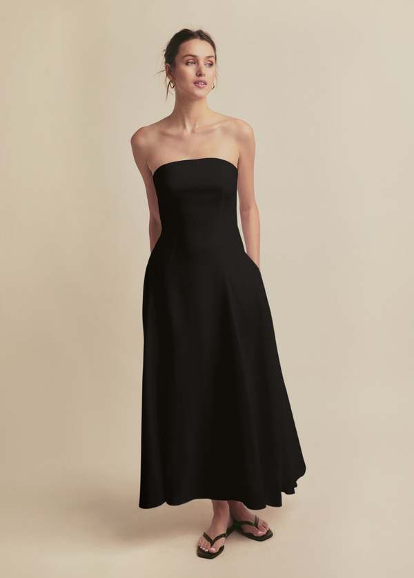Favorite Daughter The Favorite Linen Dress - Black | Garmentory