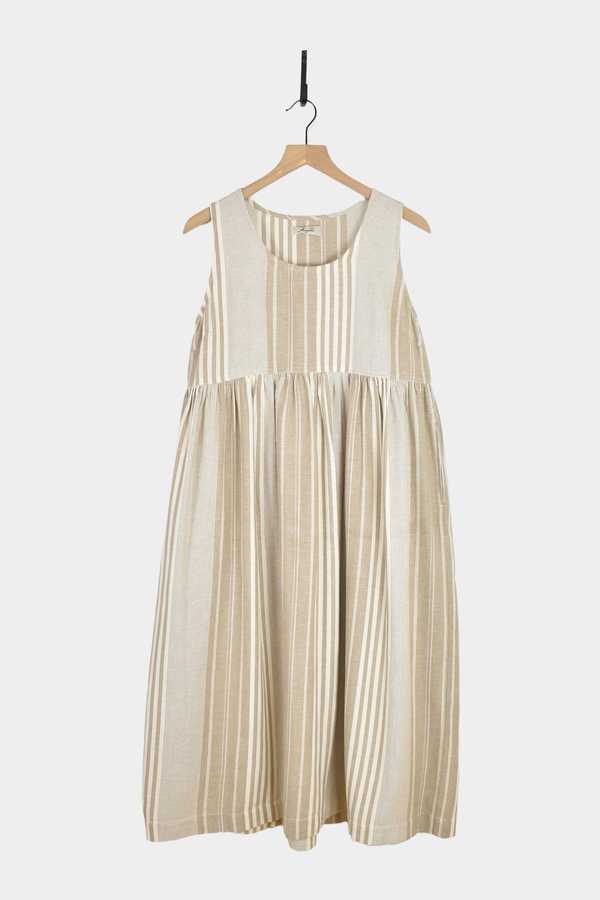 ICHI ANTIQUITES India Random Stripe Dress - Natural | Garmentory