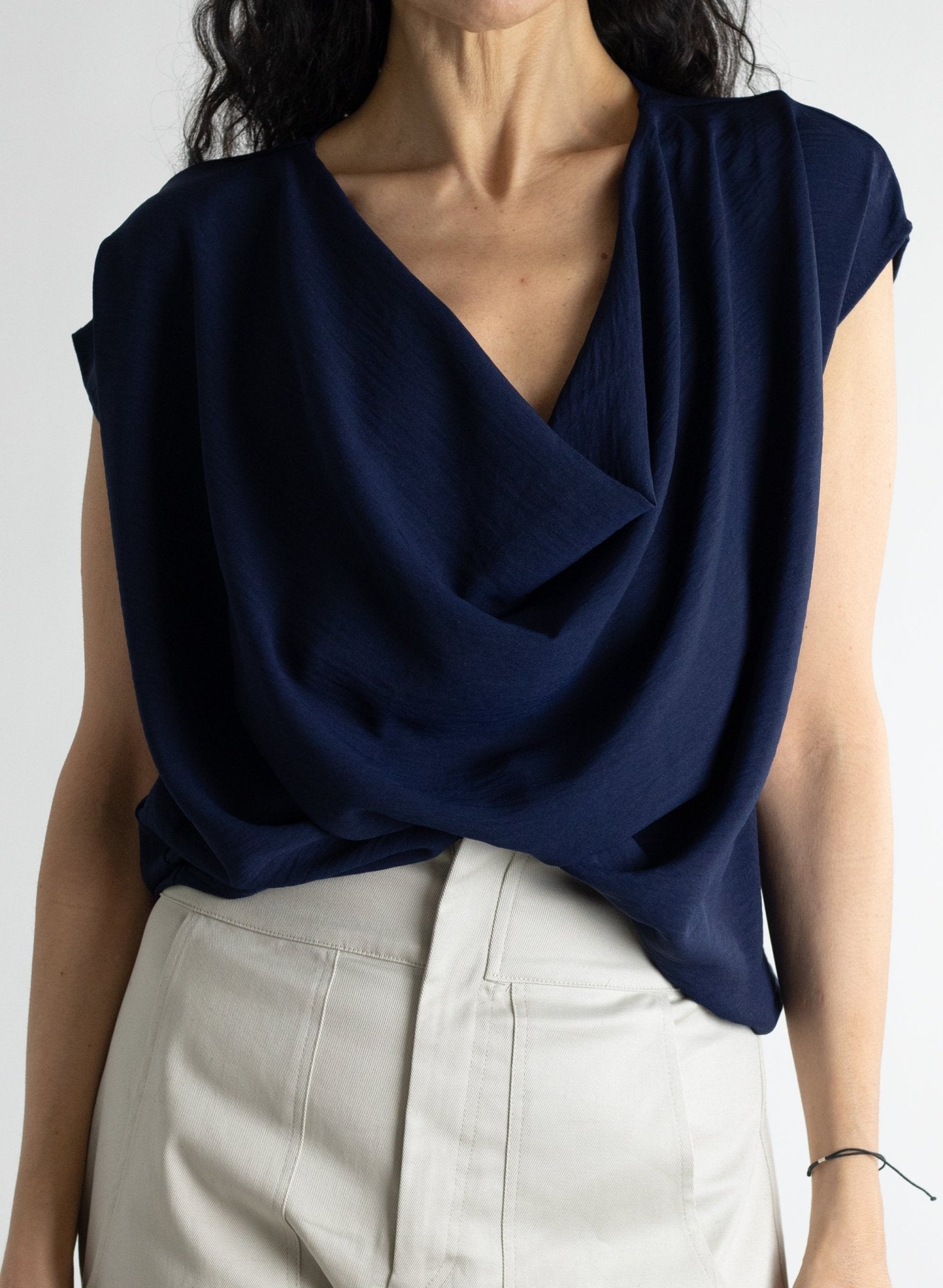 Meg Cowl Top - Navy | Garmentory