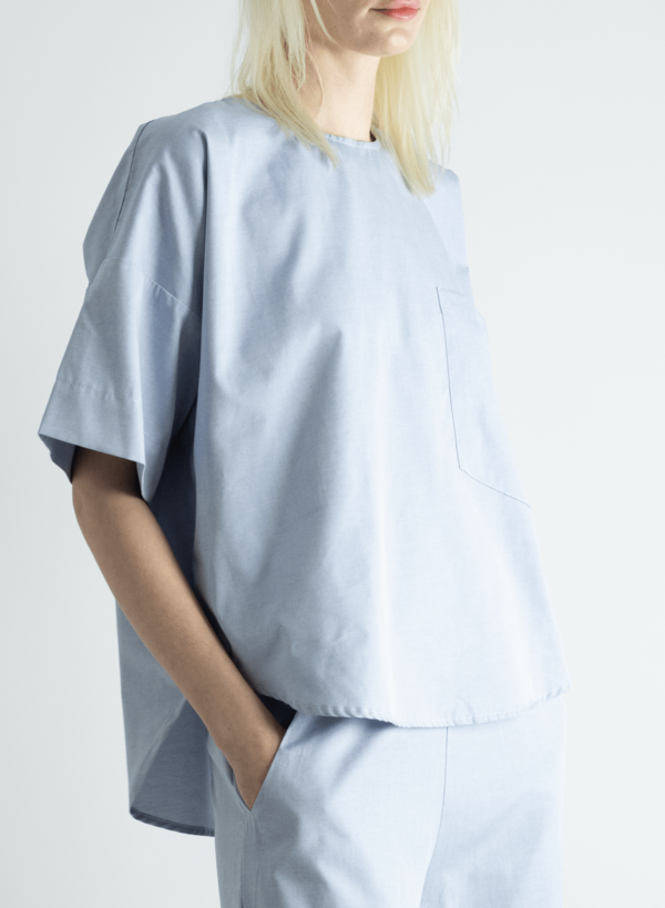 Meg Oversized Tee - Oxford Blue | Garmentory