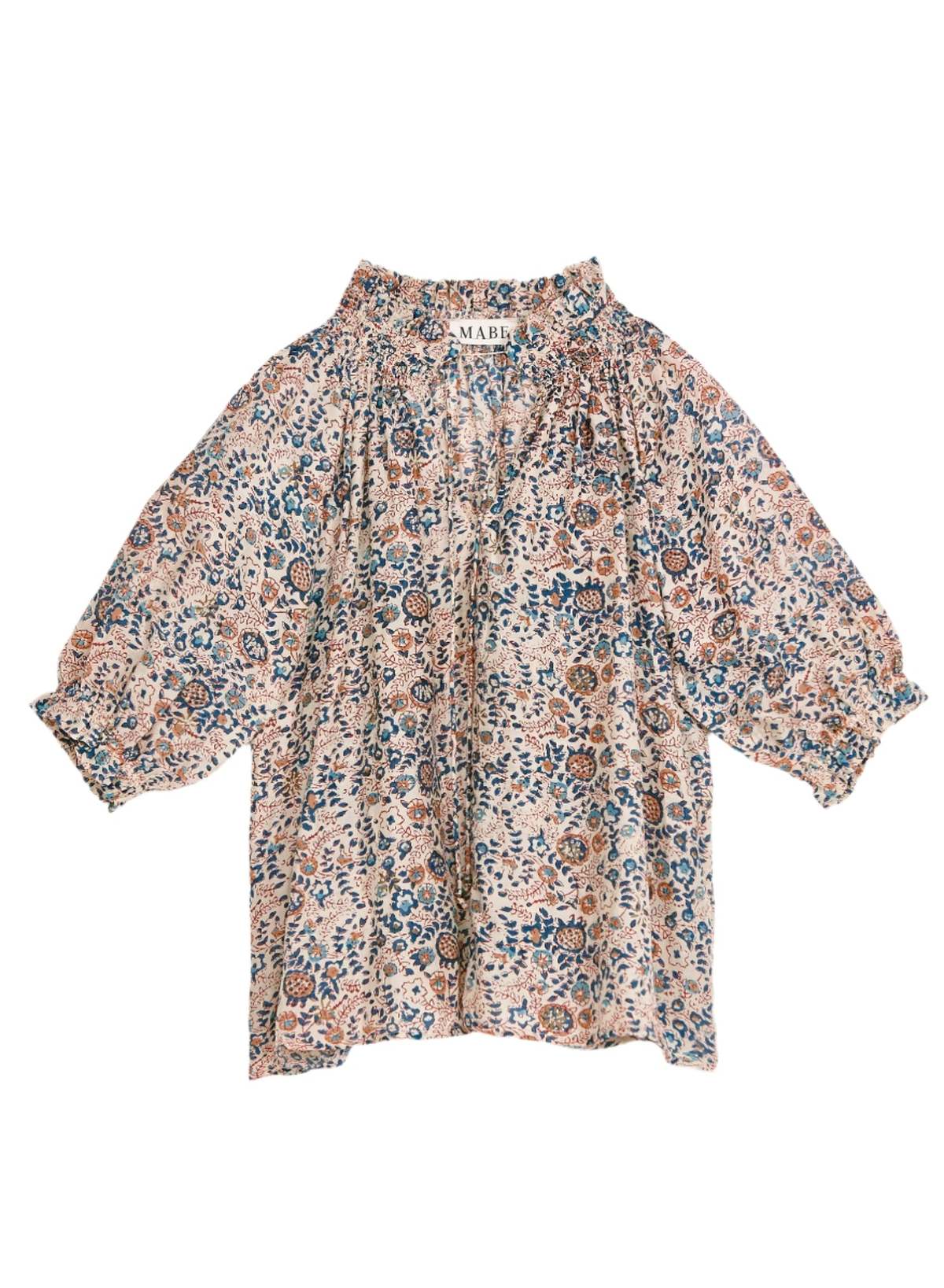 Mabe Cass Print Top - Navy | Garmentory