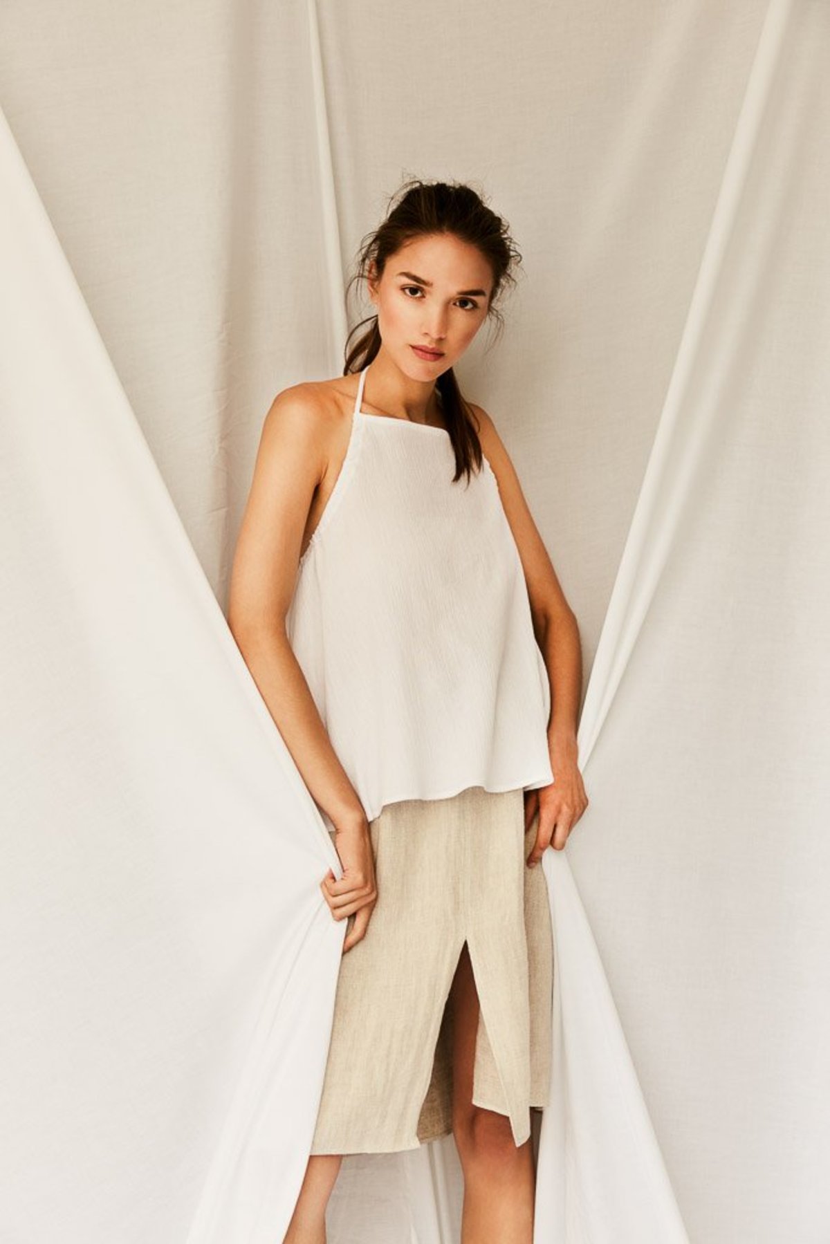 Devlyn Van Loon Halter Tank - White | Garmentory