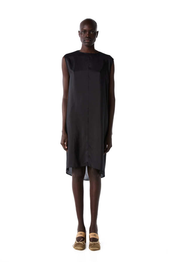 MM6 Maison Margiela Silk Dress with Open Draped Back Dress | Garmentory