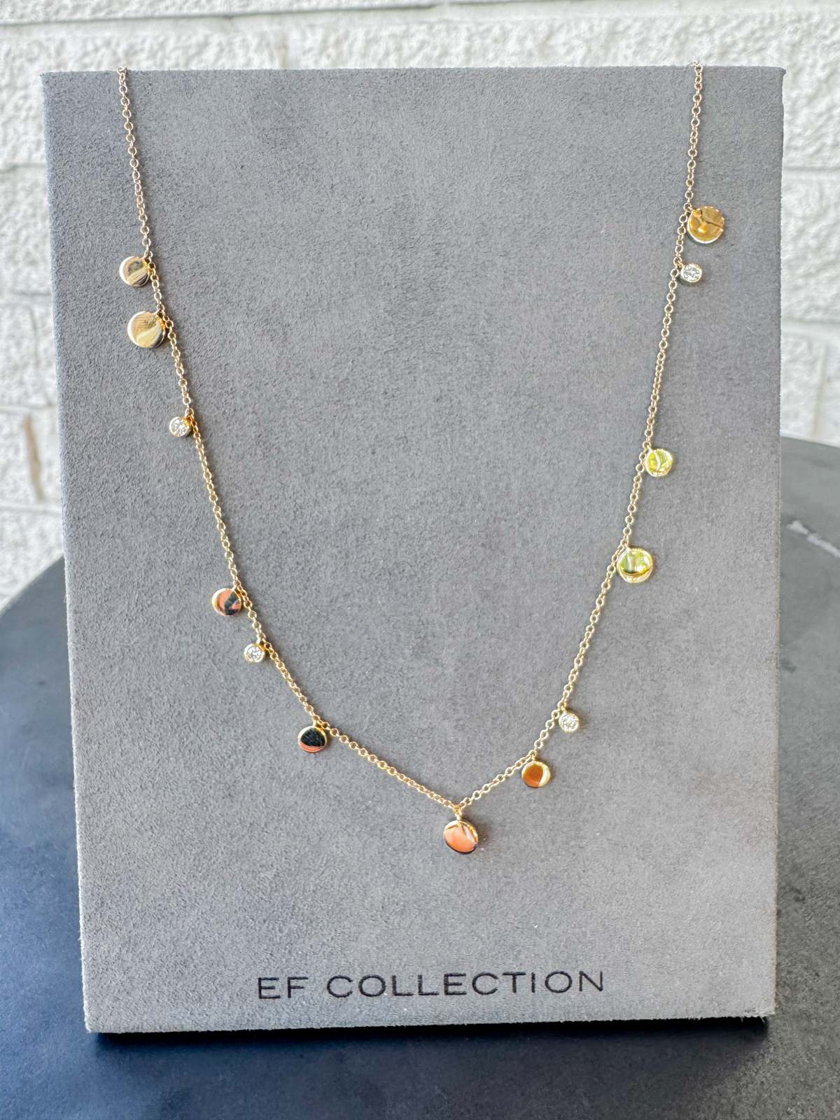 EF Collection 14K Gold and Diamond Confetti Chain Necklace - Yellow Gold | Garmentory