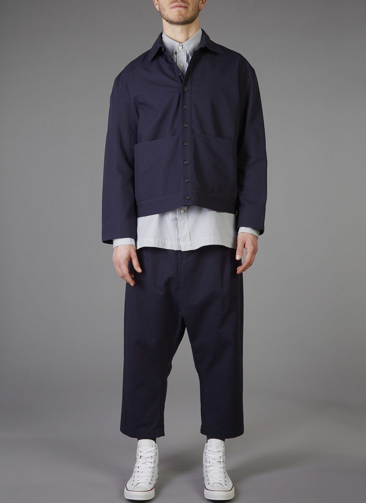 GREI Cropped Shorty Jacket - Midnight Blue Ripstop | Garmentory