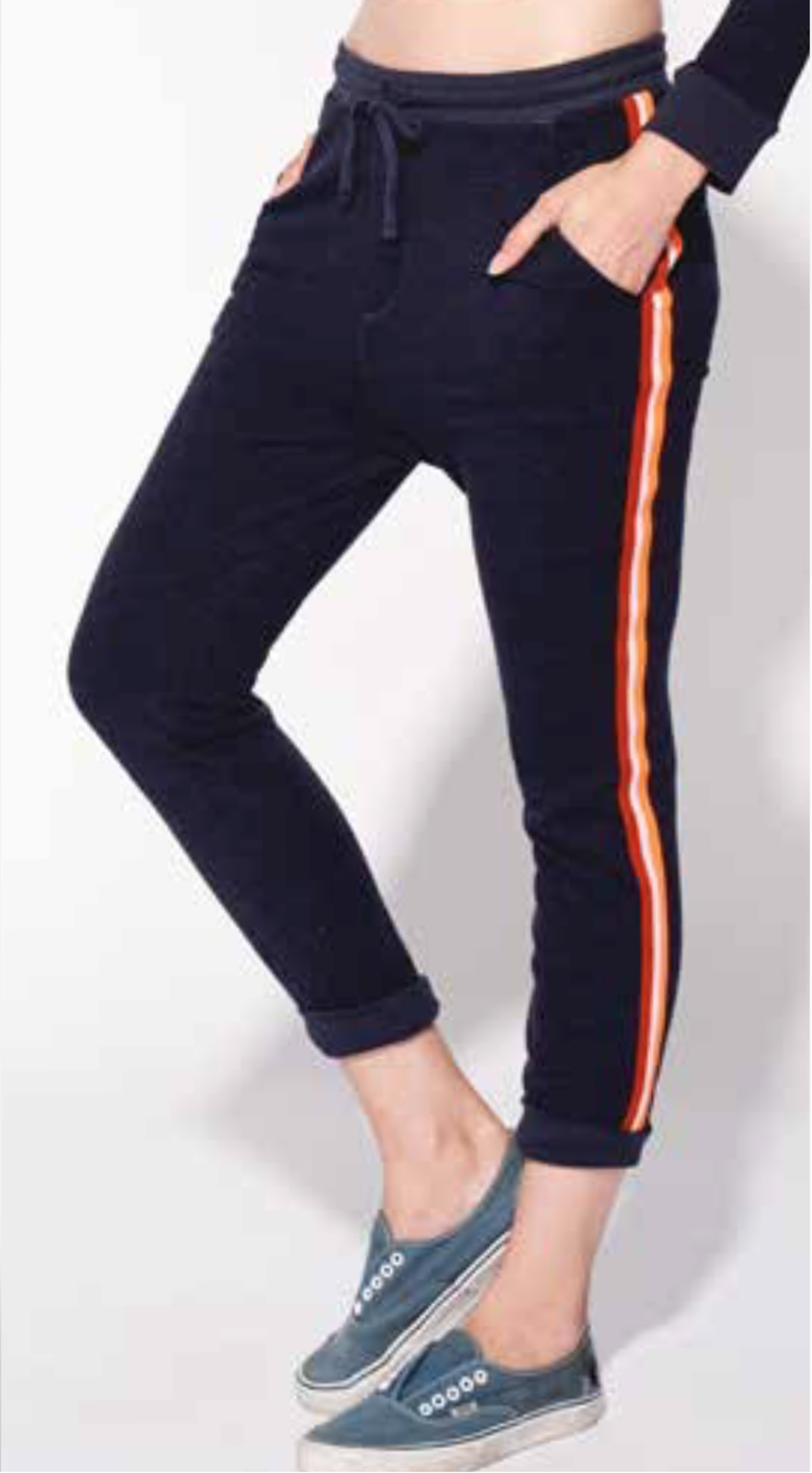 Sundry Slash Pocket Pant with Trim - NAVY | Garmentory