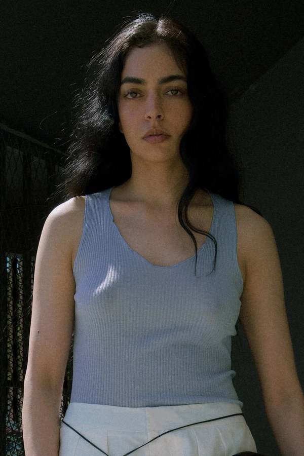 PRADEGAL Reed Wool Silk Reversible Top | Garmentory