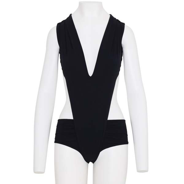 Rick Owens (Italy) Halston-era Deep-V Bodysuit, 1970s Disco Movement | Garmentory
