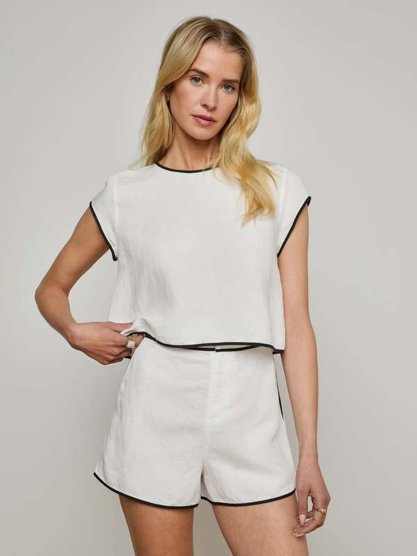 L'agence Ilana Contrast Trim Top | Garmentory