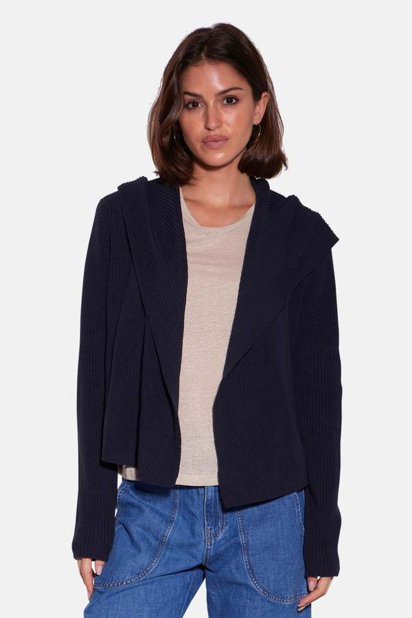 Blue&Cream Cotton Shaker Flyaway Cardigan | Garmentory