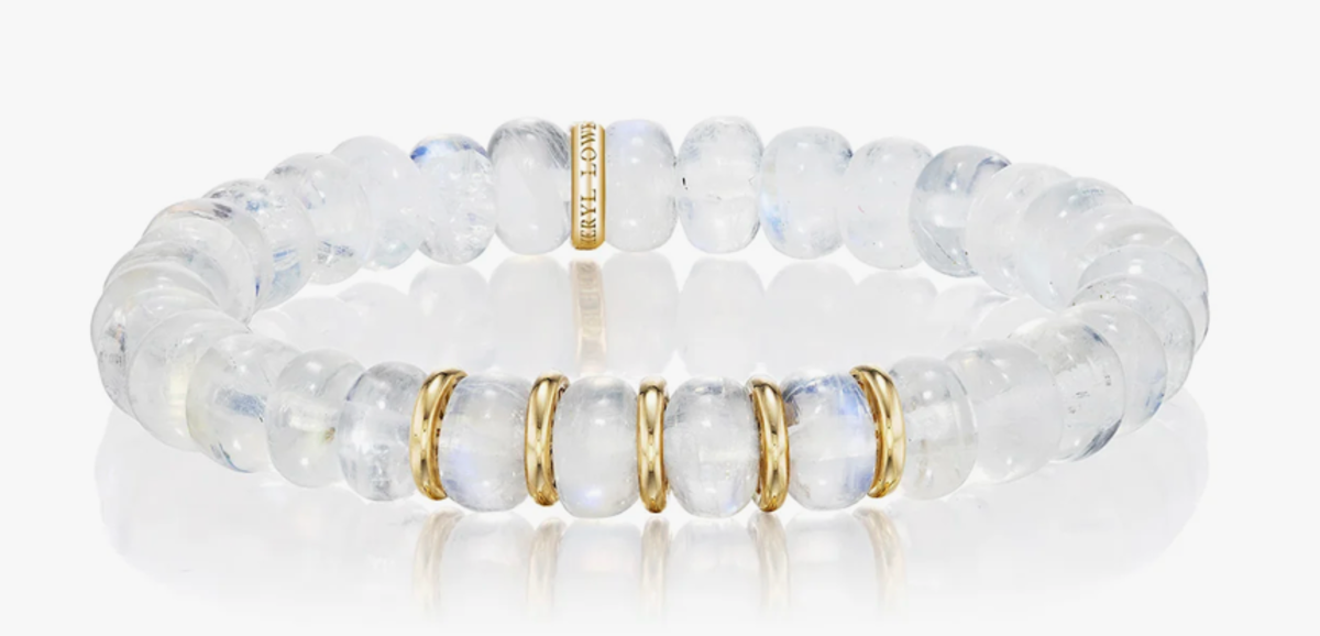 Sheryl Lowe 8mm Moonstone Beaded Bracelet with 5 Rondelles - 14k ...