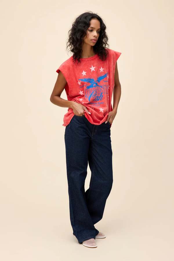 Daydreamer Johnny Cash Muscle Tank - Red Acid | Garmentory