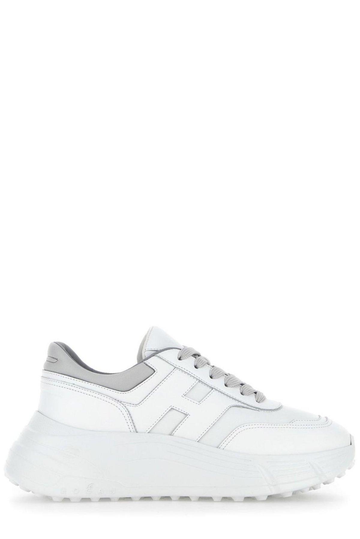 Hogan Logo Detailed Lace-up Sneakers - White | Garmentory