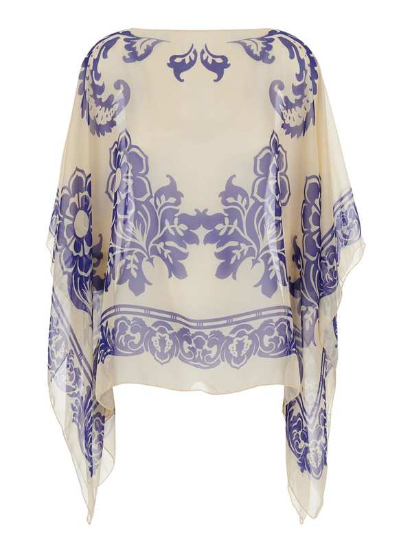Etro Cape With All-over Paisley Print Cape - Blue | Garmentory