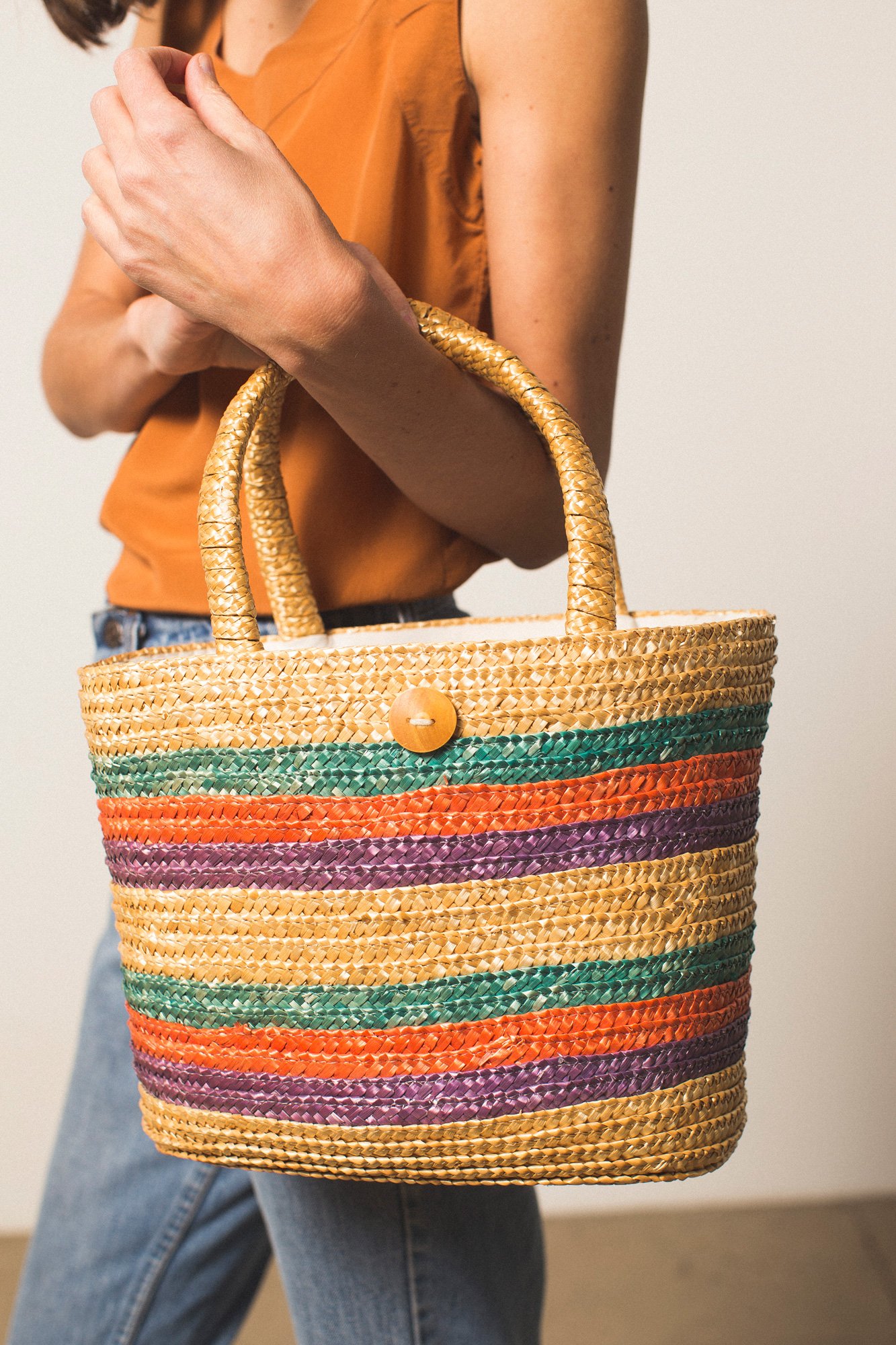 Preservation Vintage Multi-color Basket Weave Bag | Garmentory