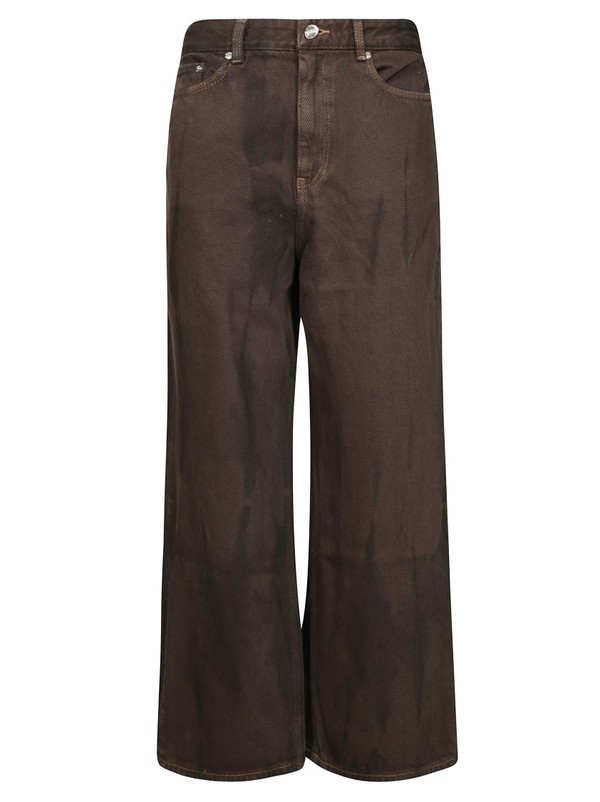 Ganni Overdyed Heavy Denim Baggy Jeans - Brown | Garmentory