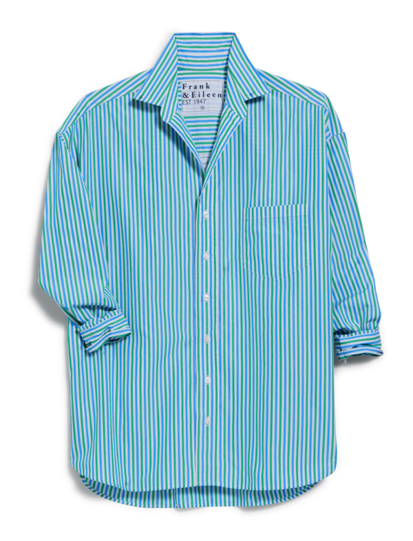 Frank & Eileen Shirley Turquoise Stripe Button Up Shirt | Garmentory