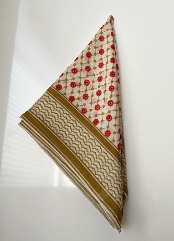 Sarah Musa Small Silk and Cotton Keffiyeh Scarf | Garmentory