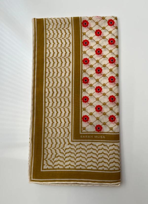 Sarah Musa Small Silk and Cotton Keffiyeh Scarf | Garmentory