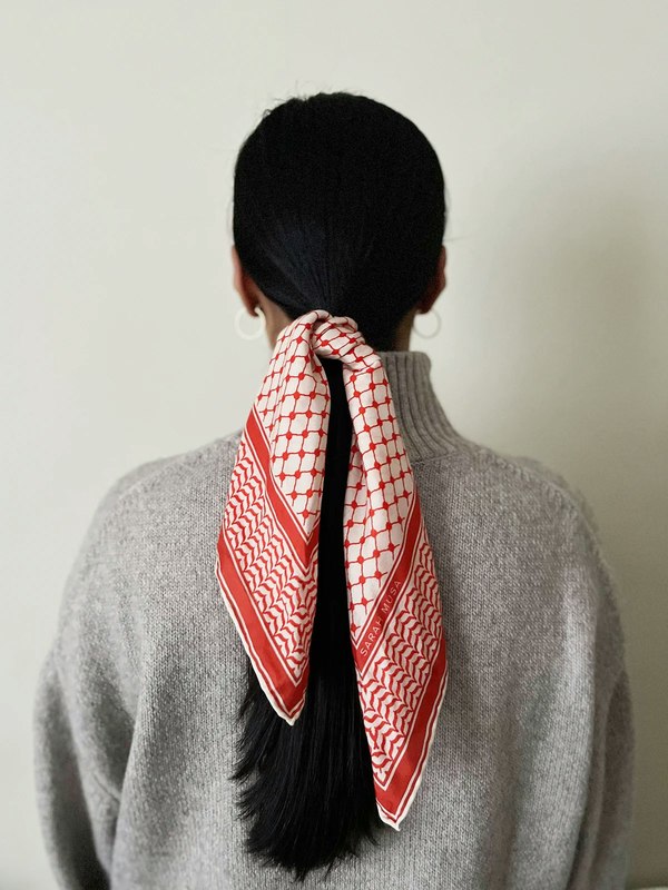 Sarah Musa Small Silk and Cotton Keffiyeh Scarf | Garmentory