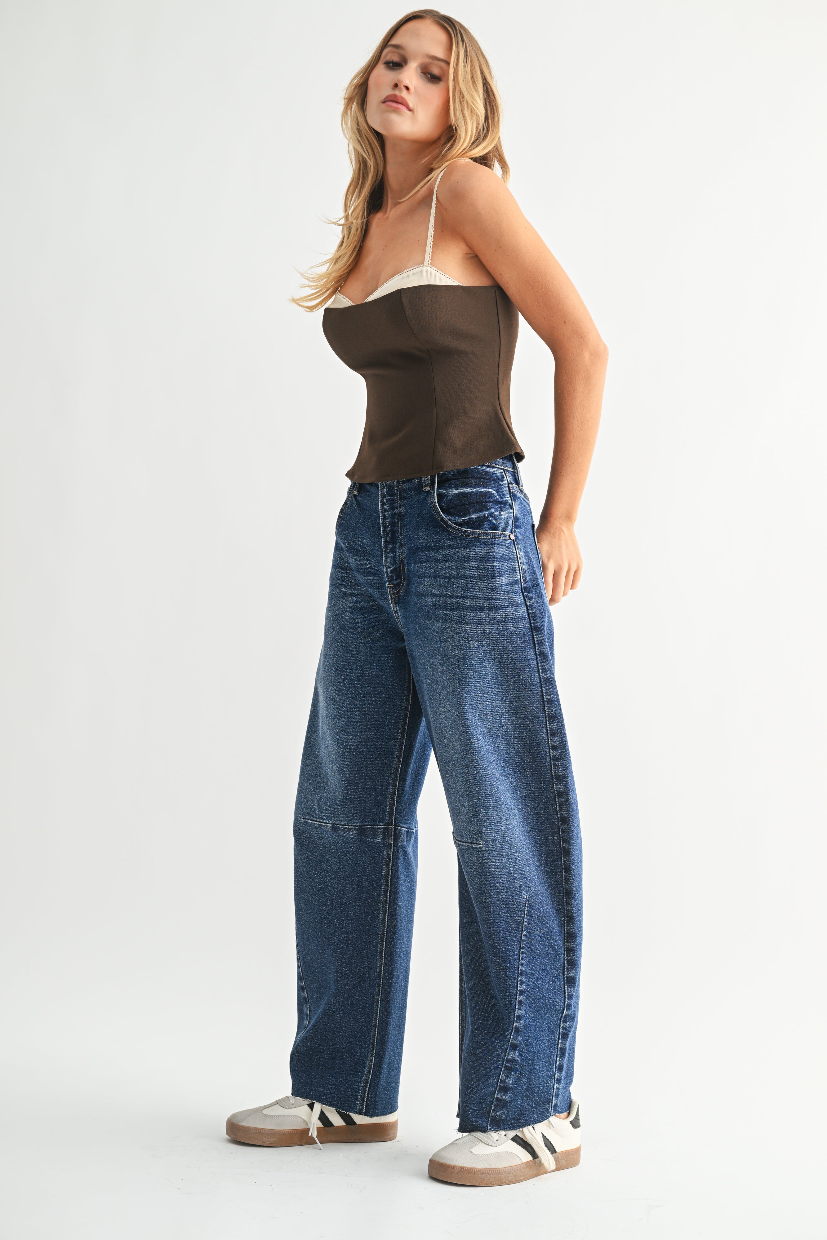 Just Black Denim The Seamed Barrel Jean - Medium Denim | Garmentory