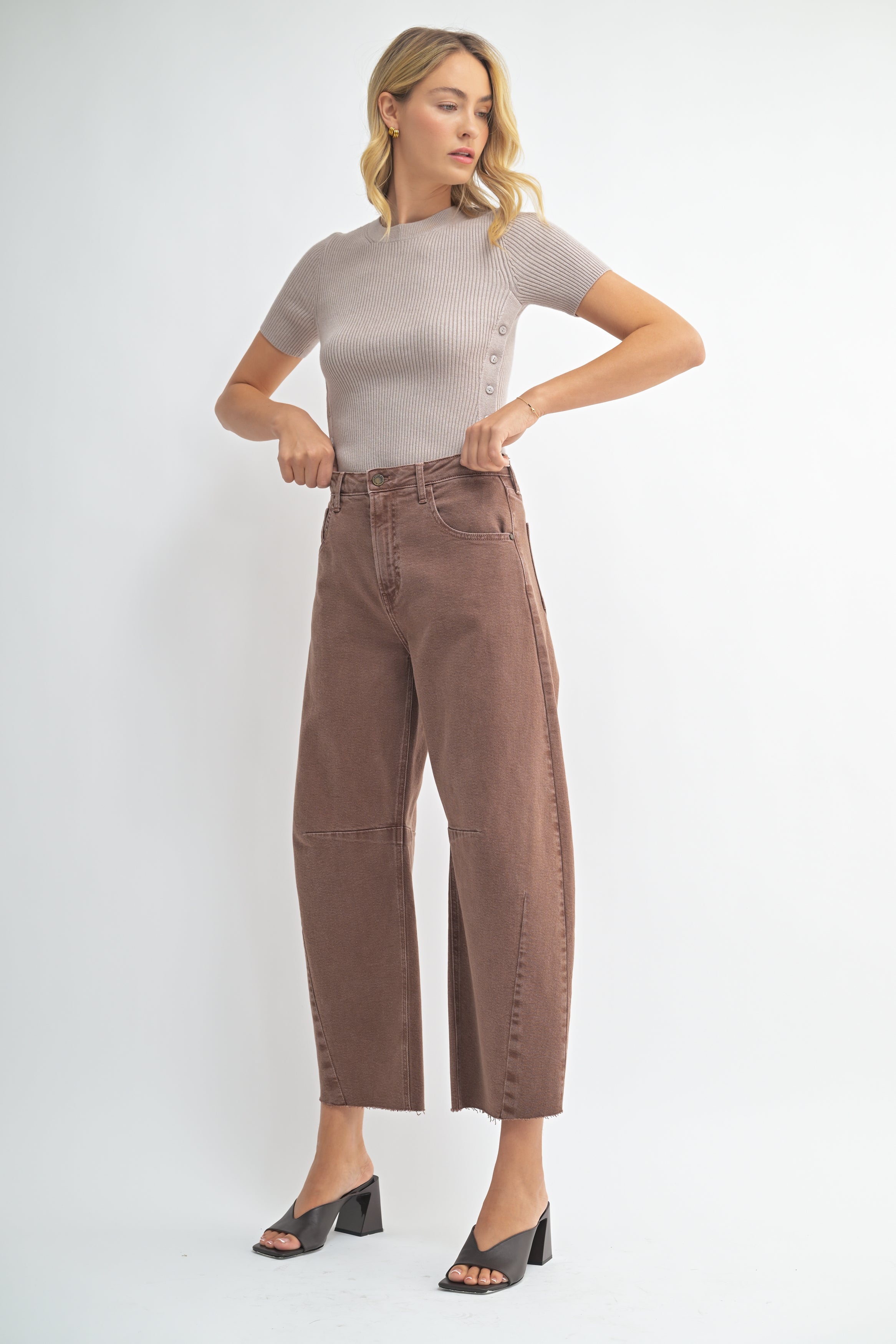 Just Black Denim The Seamed Barrel Jean - Medium Denim | Garmentory