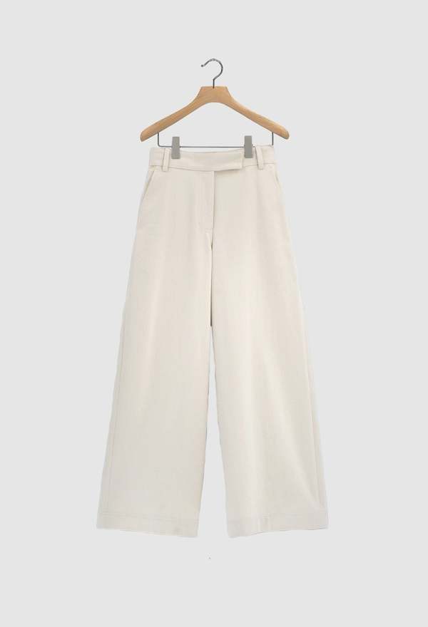 Peach Aiden Cotton Denim Trousers - Greige/Undyed | Garmentory