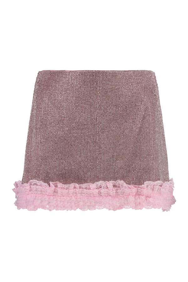 Self-Portrait X Christopher Kane Embellished Mini Skirt - Pink | Garmentory