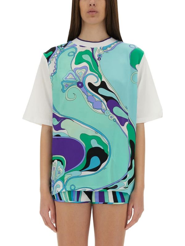 PUCCI T-shirt With Print - Azure | Garmentory