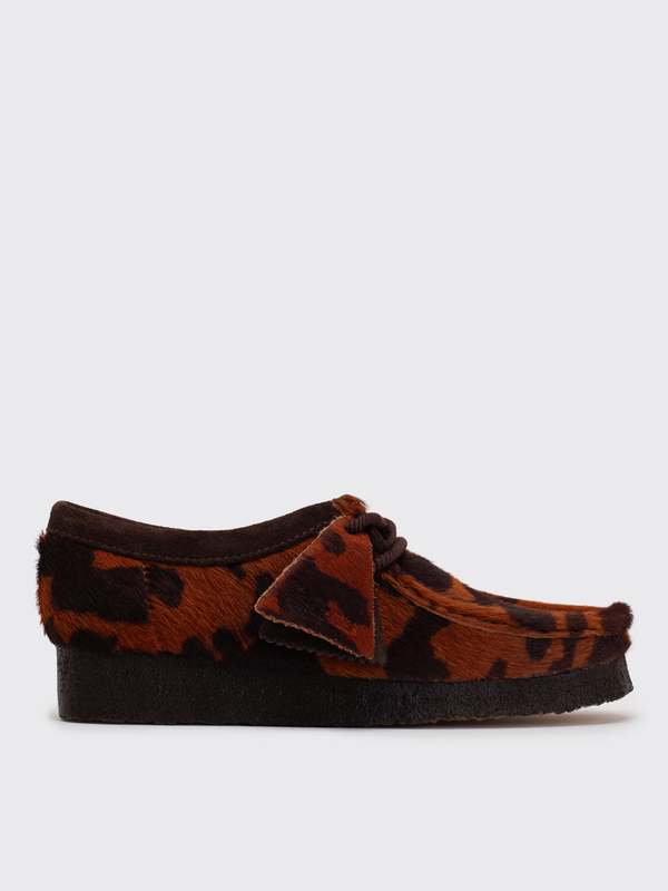 Clarks Wallabee W Shoe - Brown Cow Print | Garmentory