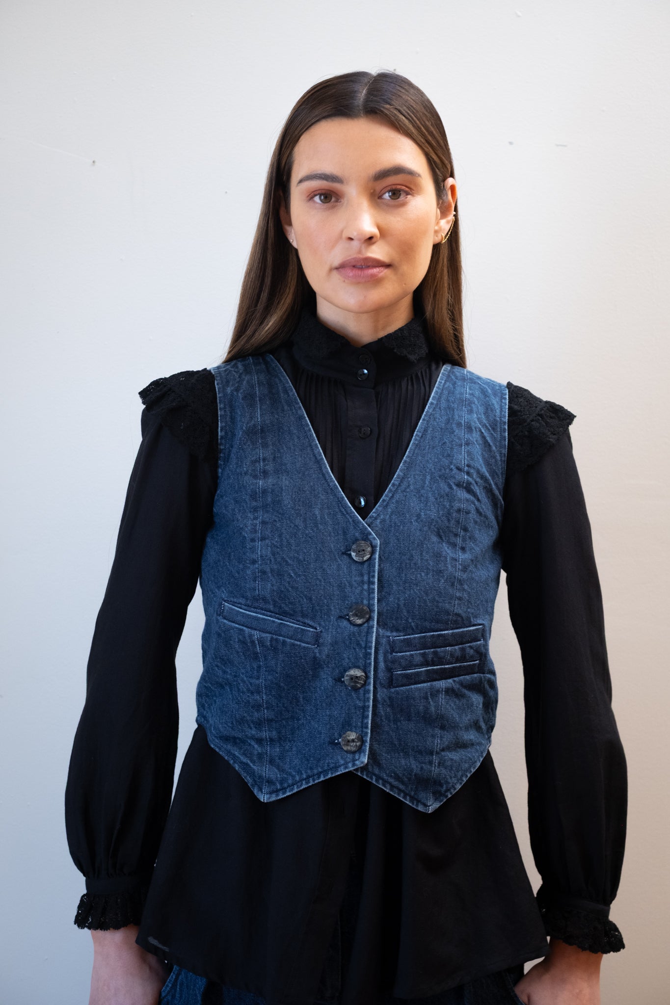 Maria Stanley FARRA VEST - Denim | Garmentory