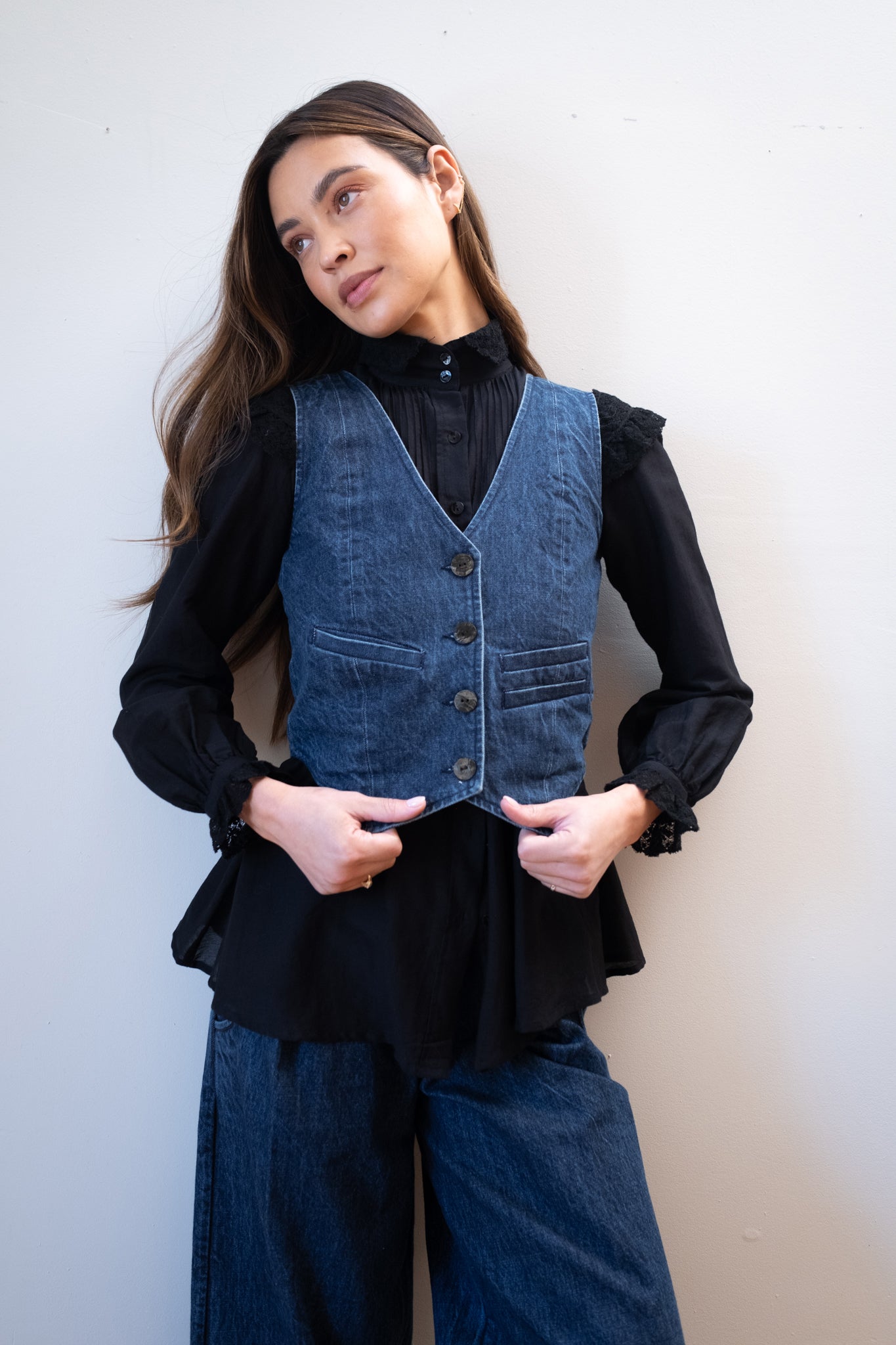 Maria Stanley FARRA VEST - Denim | Garmentory