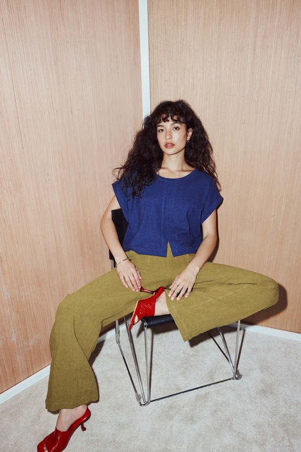 Eve Gravel Dandelion Top - Marine | Garmentory