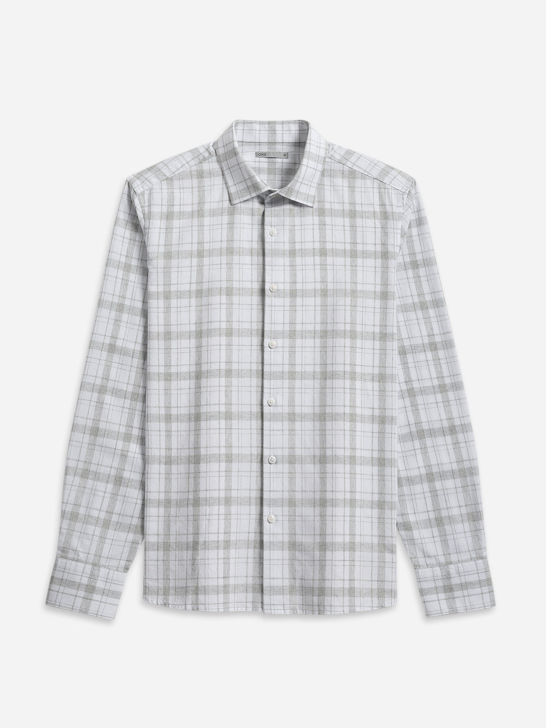 O.N.S Adrian Heather Check Shirt - Off White/Lt Grey Check | Garmentory