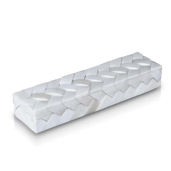 Handicrafts Home Ivory Braid Bone Inlay Storage Box - Ivory | Garmentory