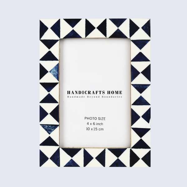 Handicrafts Home Indigo Bone Inlay Picture Frame - Indigo-White ...